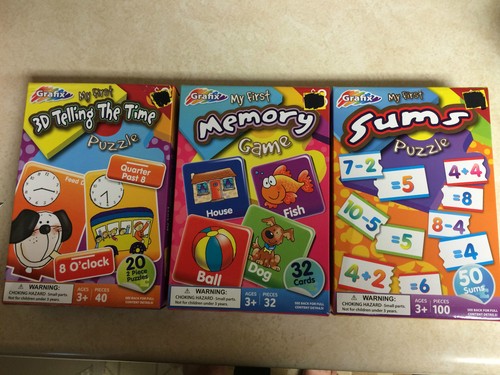 grafix MY FIRST 3d time puzzle + memory game + sums puzzle + 480pc ...