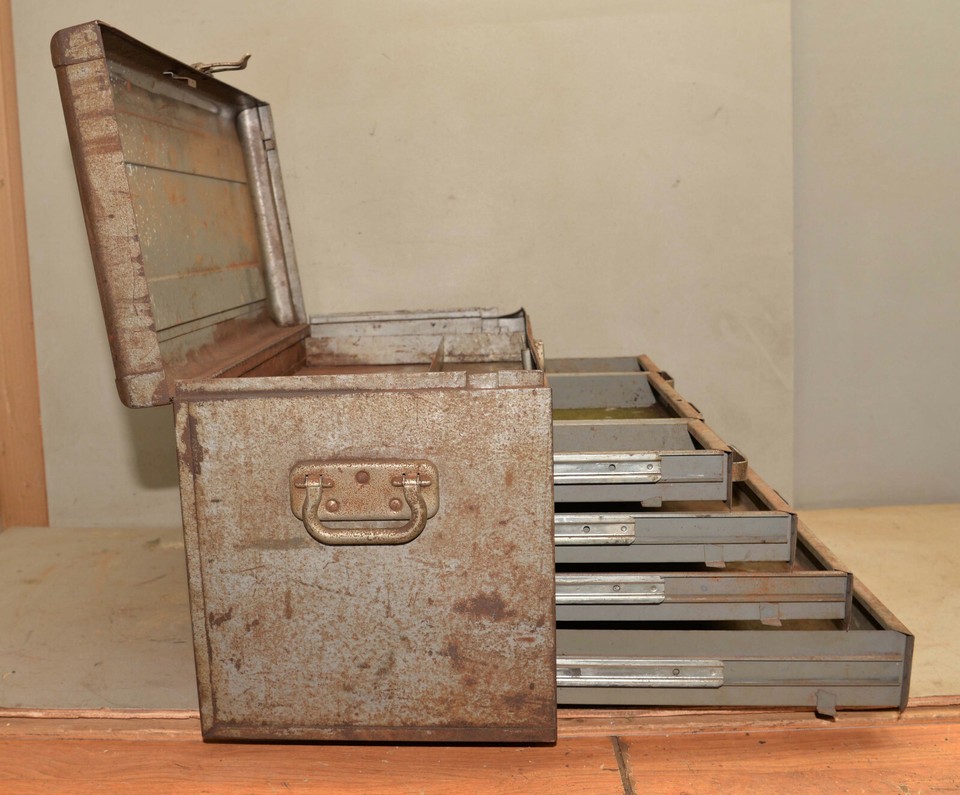 Craftsman 6 drawer mechanics 1950s tool box chest vintage garage rat ...