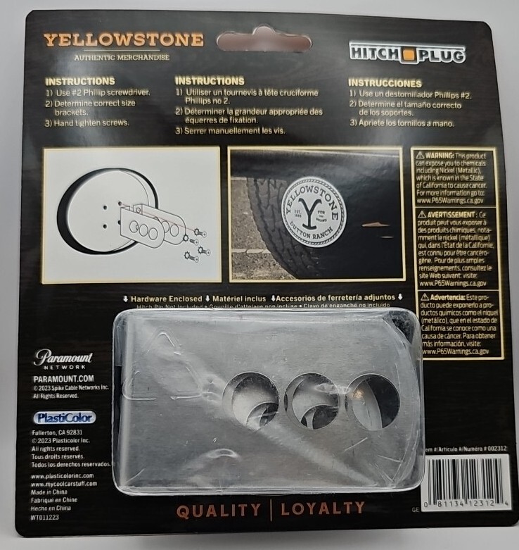 Yellowstone Y Logo Dutton Ranch Hitch Plug | eBay