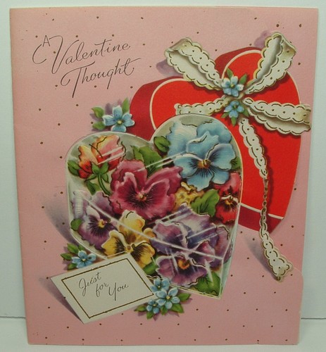 Cello Valentine Flower Box, Pansies - 1950's Vintage DA LINE Valentine ...