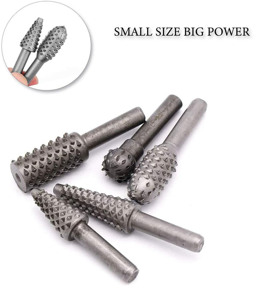 Wood Carving File Rasp Power 5pcs Drill Bits Set Rotary Rasp Grinder ...