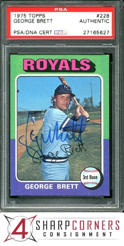 1975 TOPPS #228 GEORGE BRETT RC HOF PSA AUTHENTIC DNA AUTO | eBay