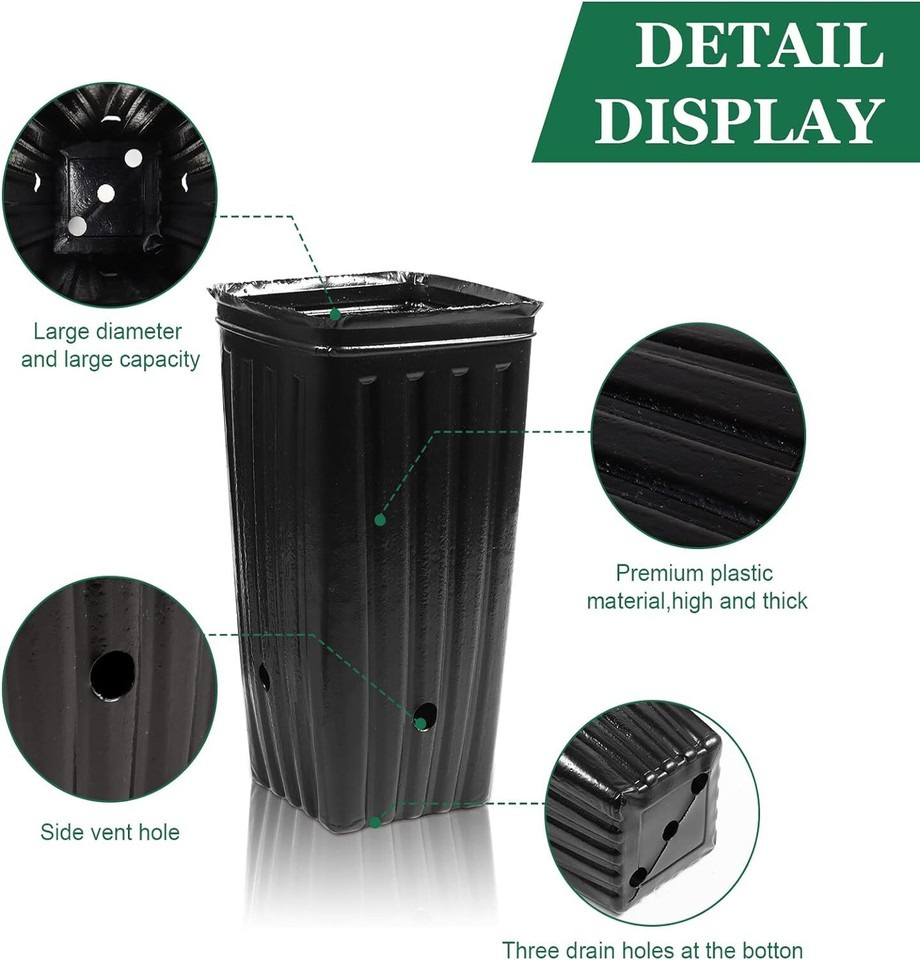 30PCs Tall Tree Pots Plastic Deep Plant Nursery Pots Tall Seedling ...