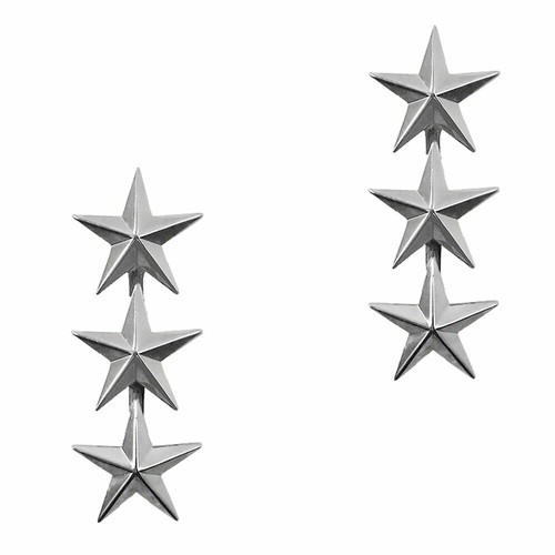 Pair U.S. Army Officer Rank Insignia Lieutenant General Three Star ...