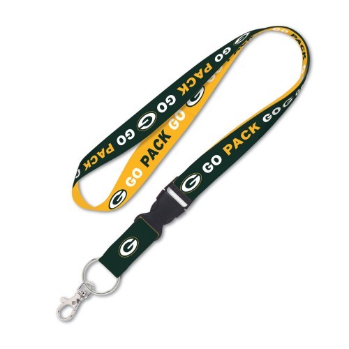 GREEN BAY PACKERS LANYARD KEY CHAIN W/ DETACHABLE BUCKLE 1" WIDTH 22 ...
