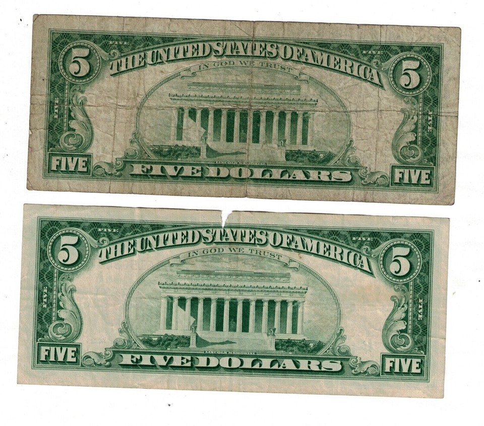 RANDOM Vintage 1963 5 Dollar Red Seal Bill Paper Money | eBay