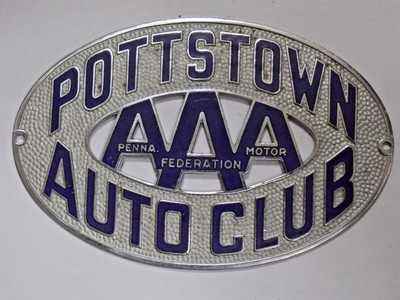 AAA Metal Plaque Car Club Automotive Company Pottstown, Pa. | eBay