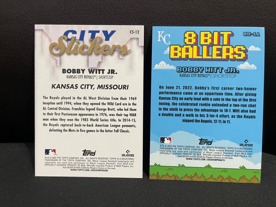 2023 Topps BL City Slickers Bobby Witt Jr. #CS-12 & 8-Bit Ballers #8B ...