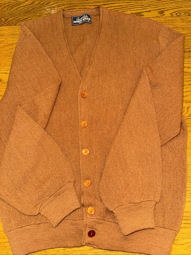 Arnold Palmer by Robert Bruce Cardigan L Vintage Brown Grandpa Style ...
