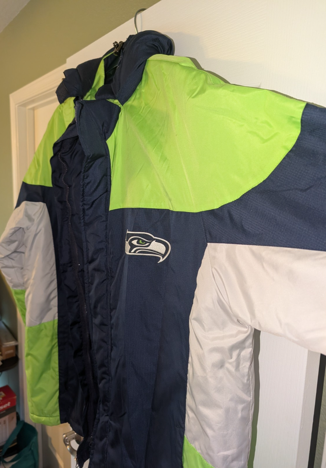 Seattle Seahawks Jacket NFL Parka Coat Size XL Men's NFL Sports - FREE ...