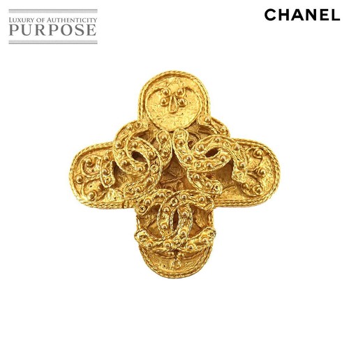 CHANEL Triple Coco Brooch Gold Accessories 94A Vintage Triple Coco ...