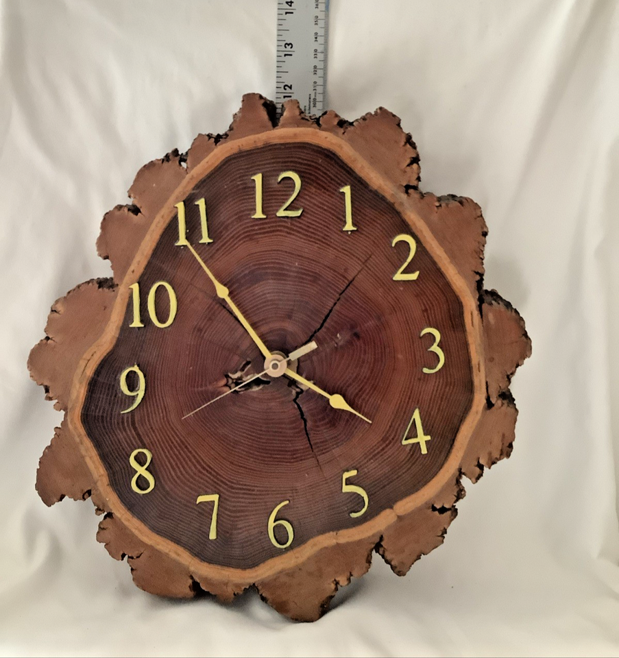 Cabin Decor Wooden Wall Hanging Clock Lacquered Front - 13"H - 12"W | eBay