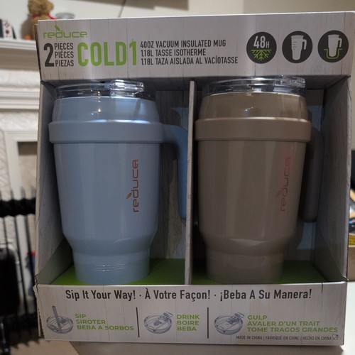 Reduce Cold1 Vacuum Insulated Mug with Lid and Straw 2 Pack in Two ...