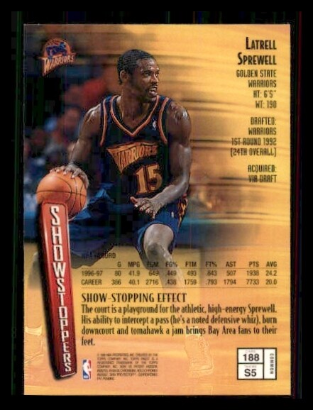 1997-98 Finest BRZ #188 Latrell Sprewell | eBay
