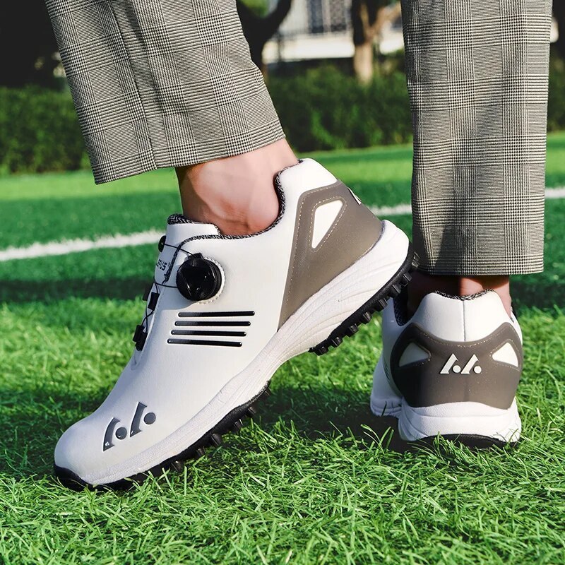Men Professional Rotating Buckle Golf Shoes Outdoor Training Shoes ...