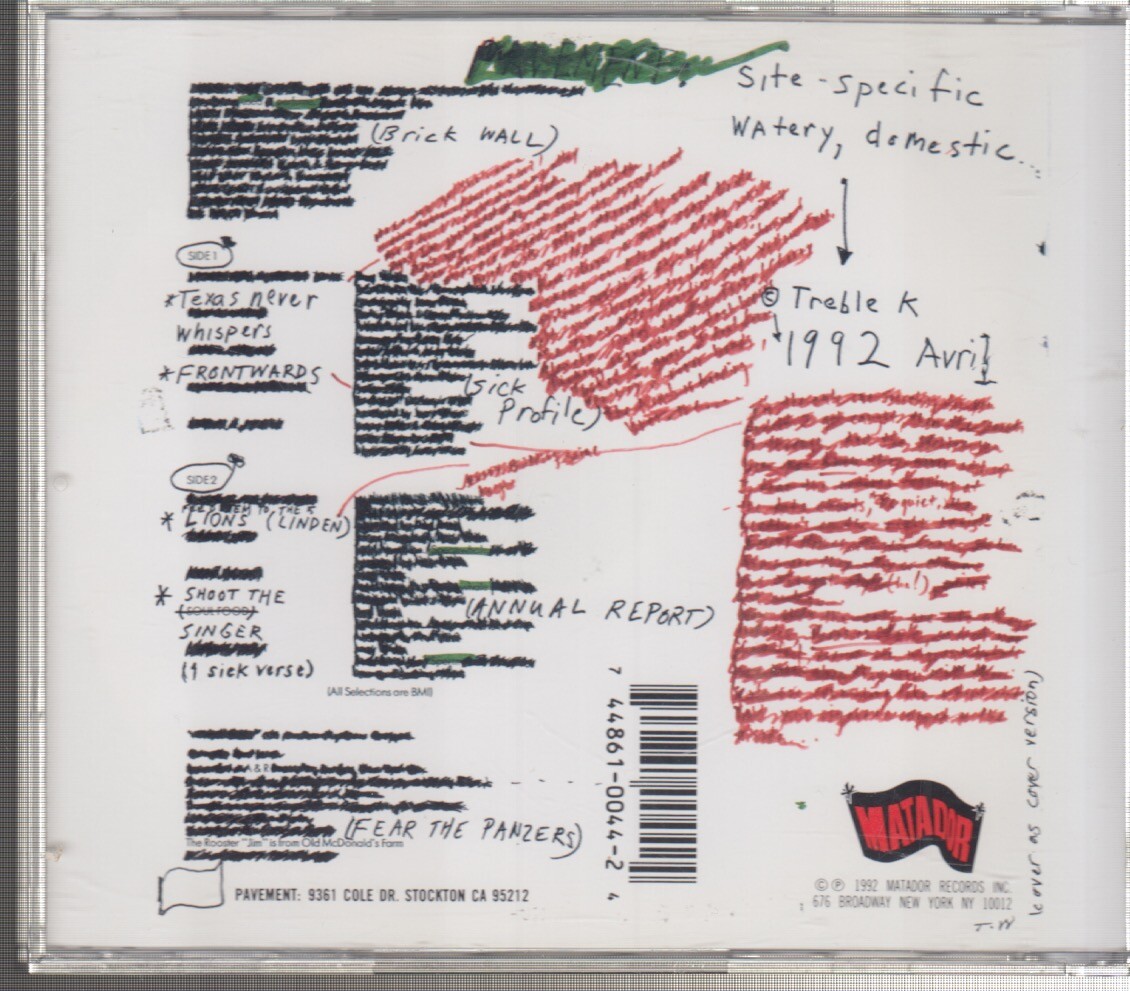 Watery, Domestic [EP] by Pavement (CD, Nov-1992, Matador (record label ...