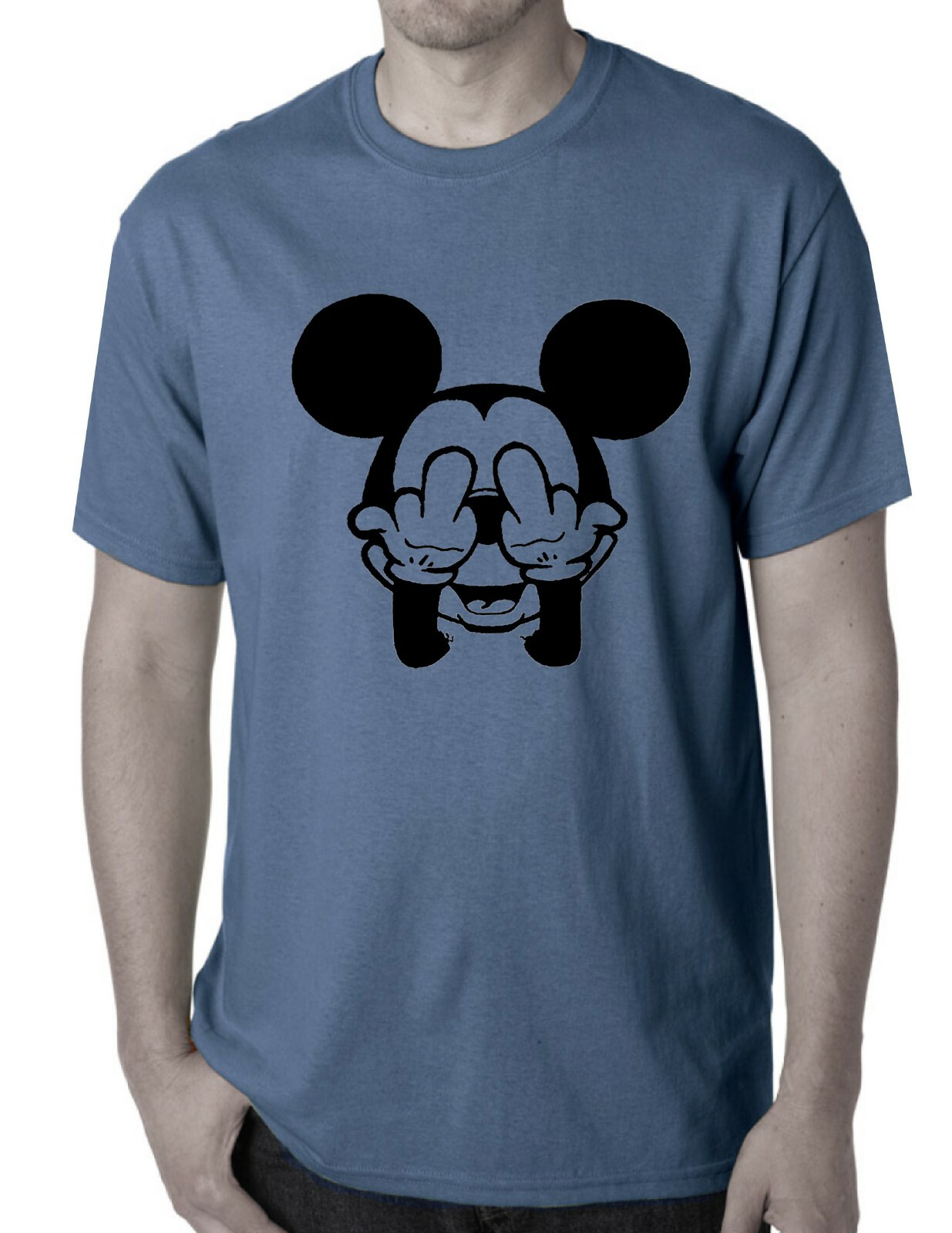 Mouse gives the finger Funny T-Shirt Ladies Mens Singlet rude Mickey ...