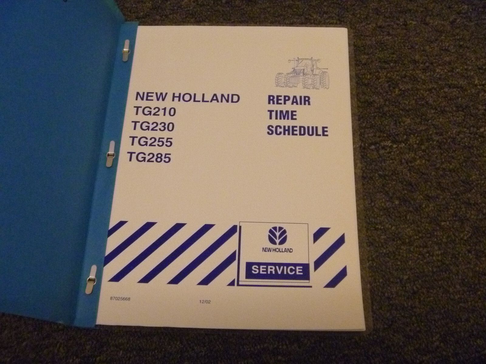 New Holland TG210 TG230 TG255 TG285 Tractor Repair Time Schedule ...