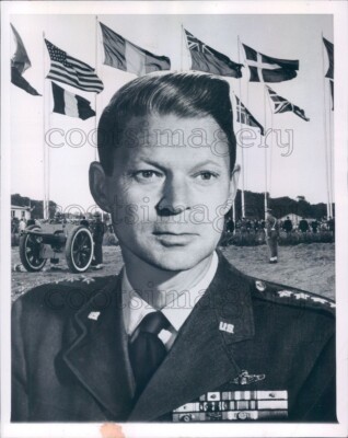 1957 Press Photo General Lauris Norstad in Uniform NATO Nation Flags | eBay