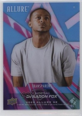 2025 Upper Deck Allure SE Transparent De'Aaron Fox #11 0u27 | eBay