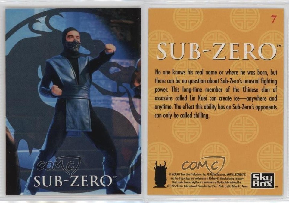 1995 SkyBox Mortal Kombat (Movie) Sub-Zero #7 7v7 | eBay