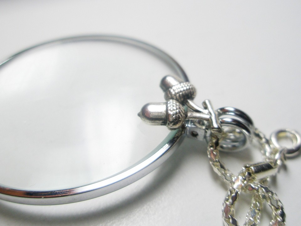 Magnifying Glass owen Necklace Stainless steel monocle 5x Magnifying ...
