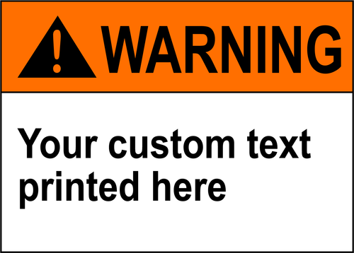 WARNING YOUR CUSTOM TEXT PRINTED HERE | Adhesive Vinyl Sign Decal | eBay