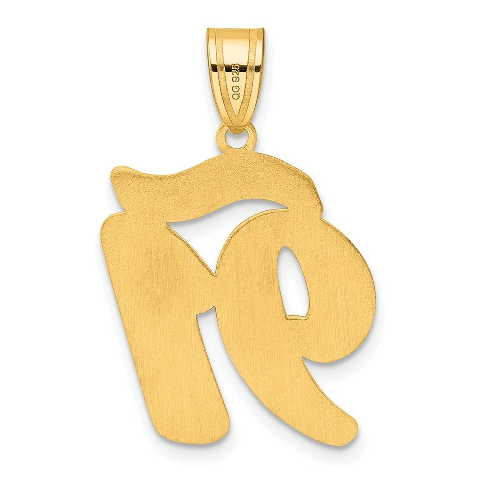 14K Yellow Gold Brushed Border Script Number 91 Pendant | eBay