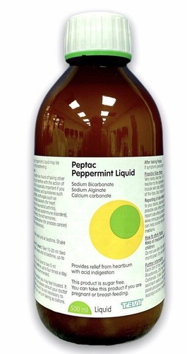 Peptac Peppermint Liquid Heartburn Indigestion 500ml Glass bottle | eBay