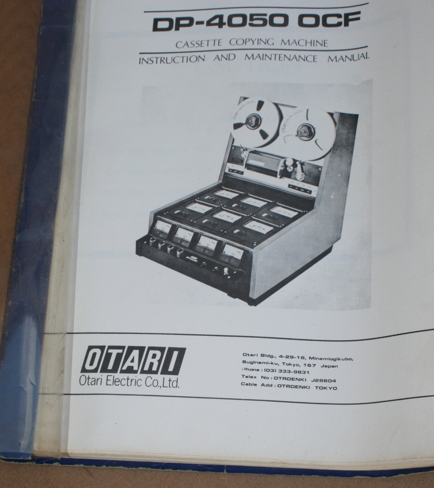 OTARI Cassette Copying Machine DP-4050 OCF Instruction and ...