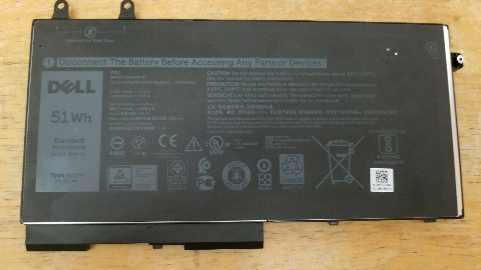 Genuine Dell Latitude 5400 5500 51Wh 11.4V Laptop Battery Type R8D7N ...