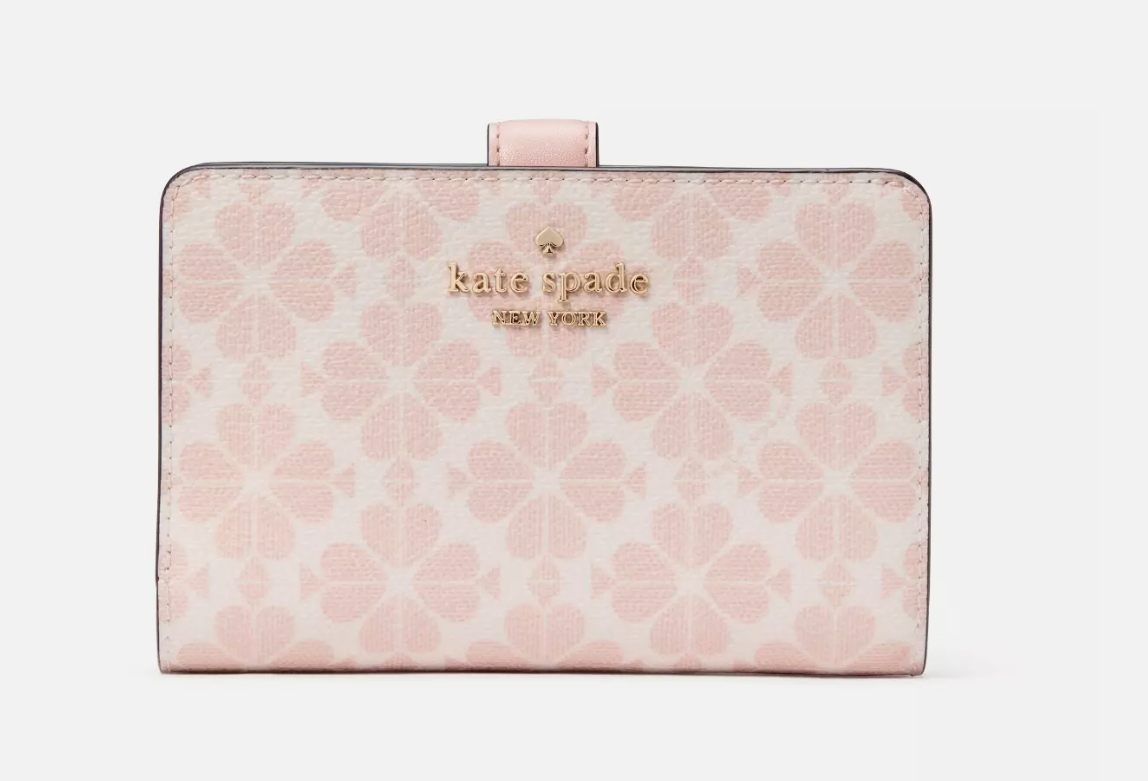 New Kate Spade Signature Spade Flower Medium Compact Bifold Wallet ...