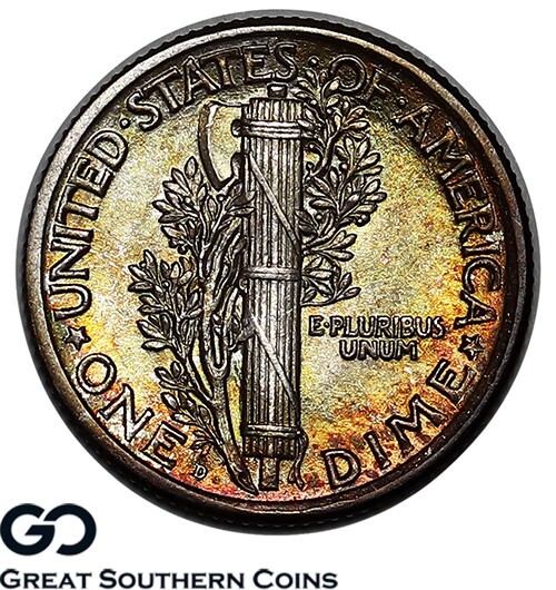 1917-D Mercury Dime, Full Split Bands, Beautiful Solid Gem BU++ FSB ...