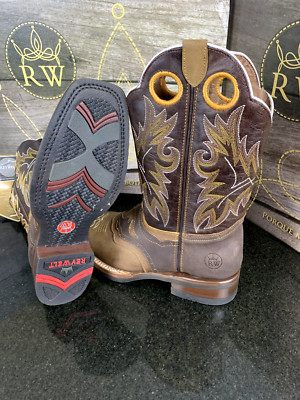 Mens Rodeo Cowboy Boots Genuine Leather Squar Toe BOTAS Western Work ...