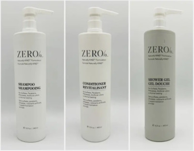 Zero% Shampoo, Conditioner, & Bath Gel 3 Pack-15oz Each-By Gilchrist ...