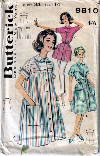 50s Butterick Sewing Pattern 9810 Misses' Loungewear Coordinates Size ...