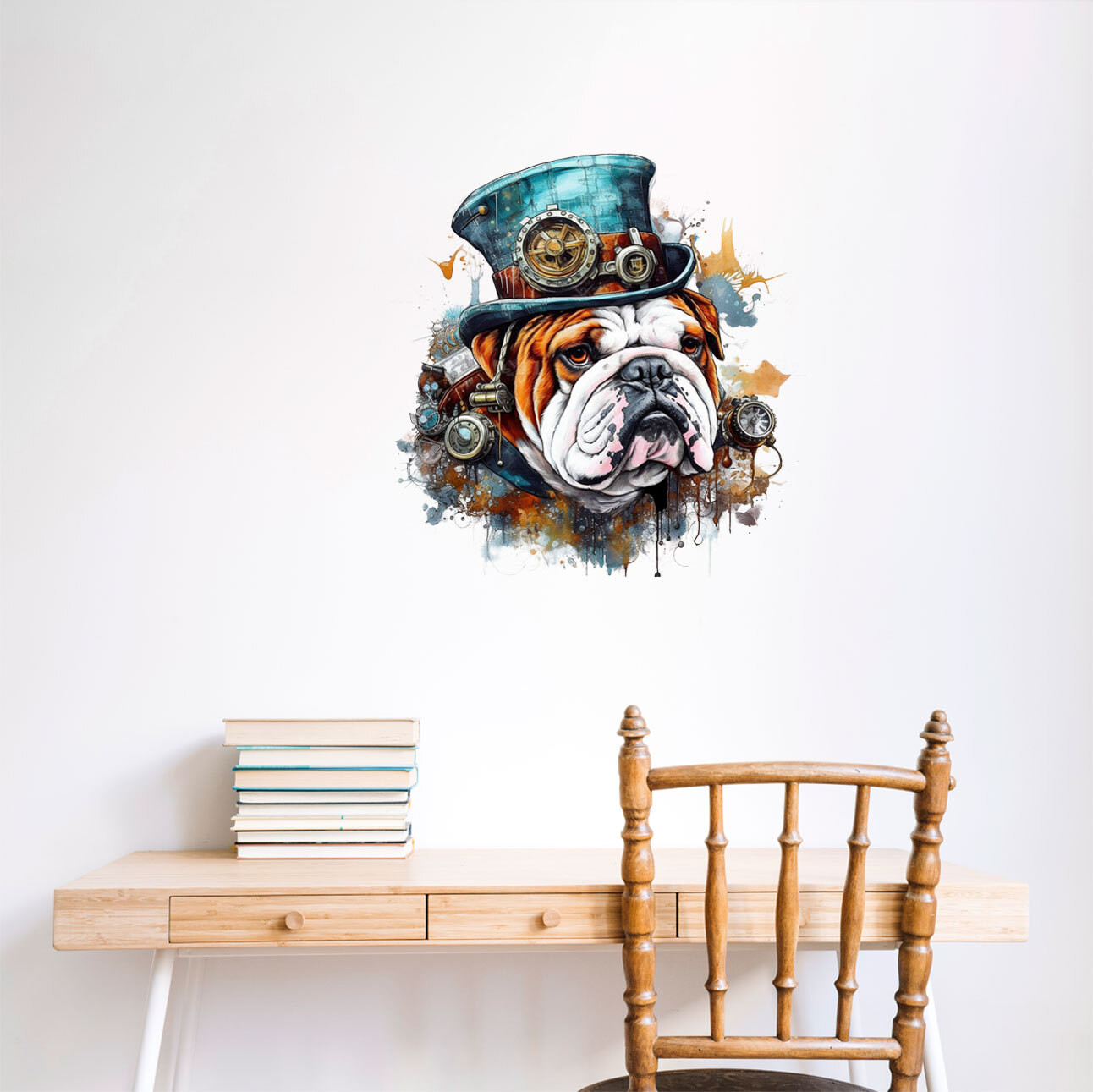 Steampunk English Bulldog Colourful Bedroom Wall Vinyl Sticker Decals w109 | eBay UK