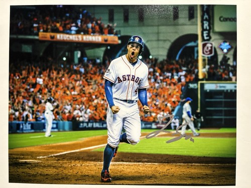 George Springer Signed 11x14 Photo Houston Astros MLB Autographed Blue ...