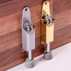 DOOR HOLDER KICK DOWN STOP + SCREWS Stay Wedge Spring Loaded Brass ...