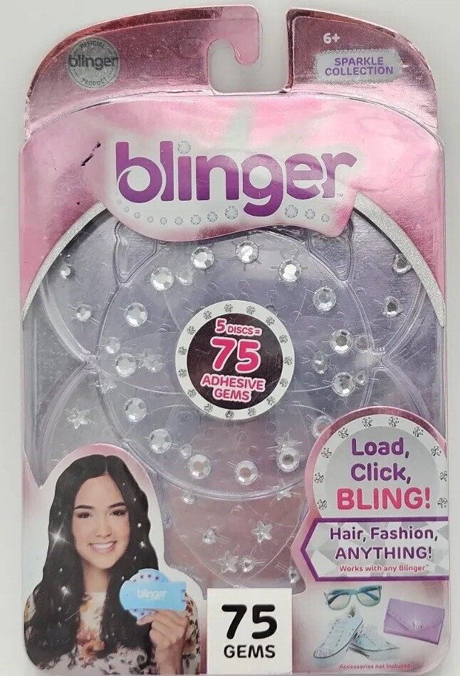 NEW BLINGER SPARKLE COLLECTION 5 DISCS 75 ADHESIVE GEMS REFILLS ONLY ...