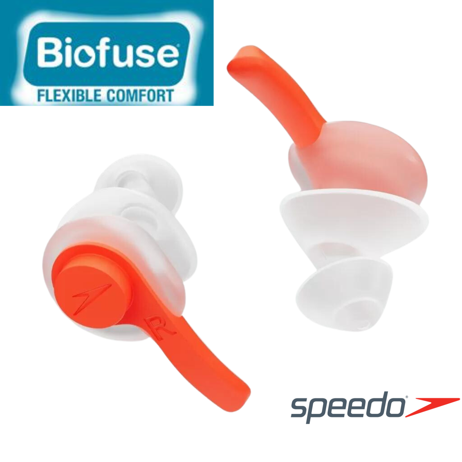 SPEEDO BIOFUSE AQUATIC EARPLUGS EAR PLUGS + CASE NEW EASY FIND ORANGE ...