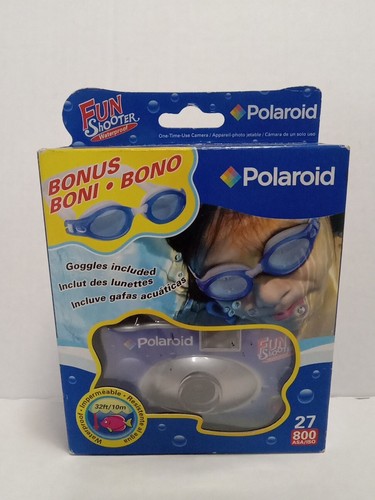 Polaroid Waterproof Fun Shooter Disposable Camera with Bonus Googles ...