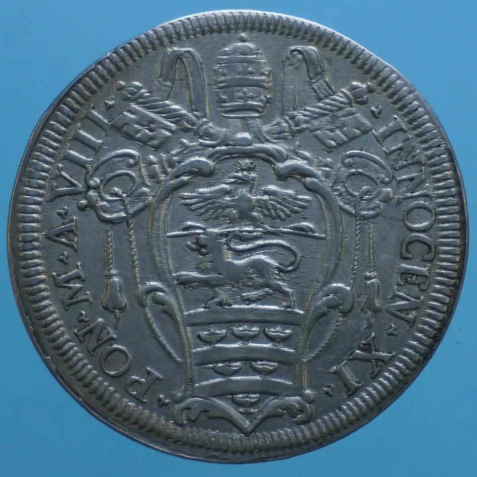 INNOCENZO XI TESTONE 1684 ROMA ARGENTO SILVER COIN mSPL CURRENCY ...