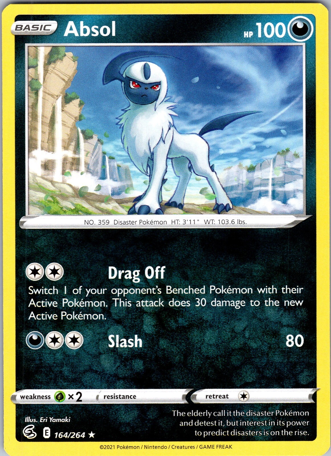 Pokemon TCG Absol Sword & Shield Fusion Strike 164/264 Regular Rare ...