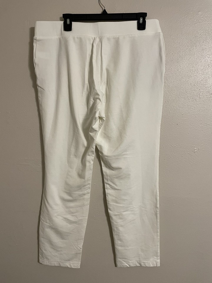 Pure Jill Pants Women's L/ P Cotton Pull On White | eBay