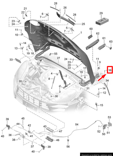 PORSCHE MACAN 95B Hood Stop Buffer Hinge 99907284702 999.072.847.02 NEW ...