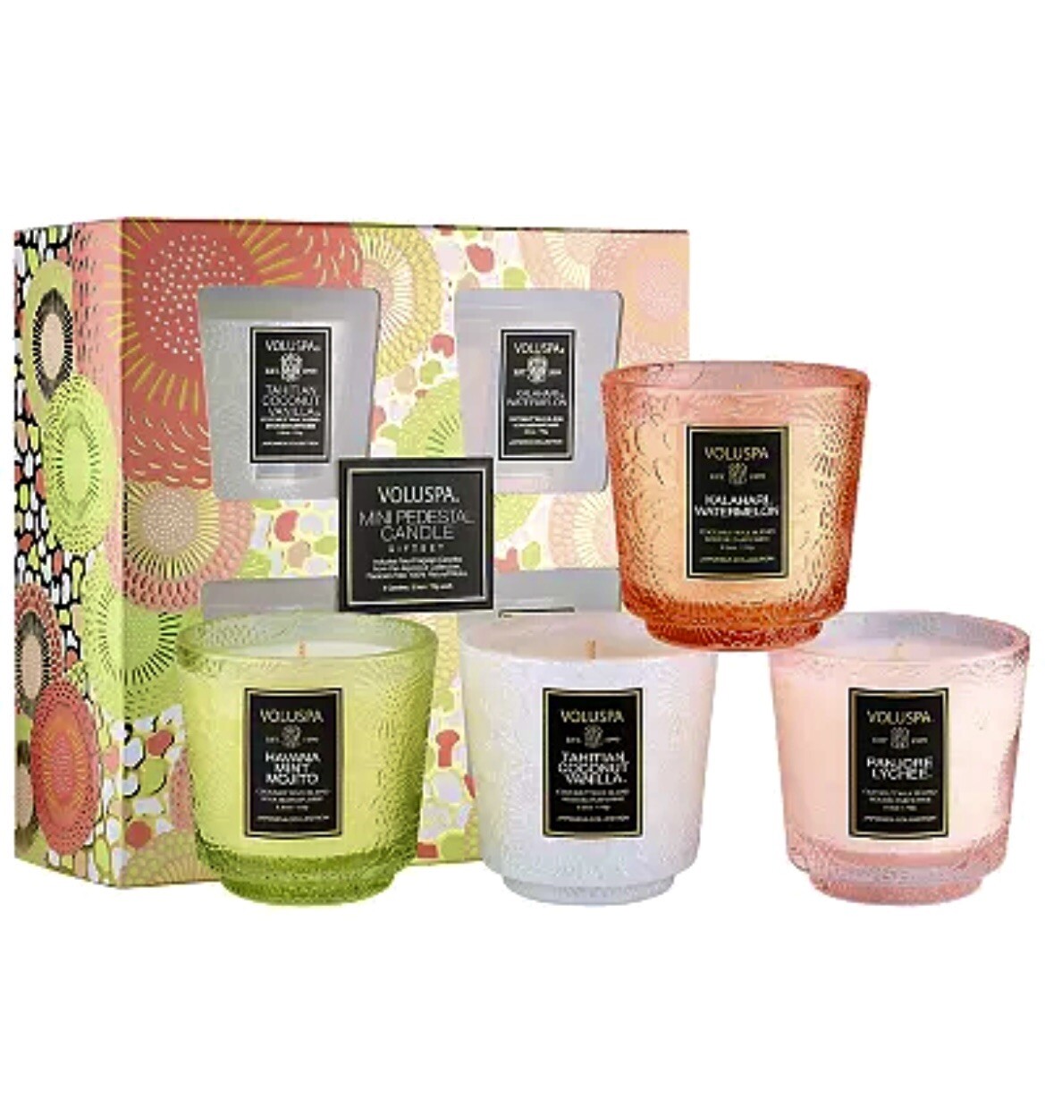 Voluspa Spring Mini Pedestal Candle Gift Set 4pc. Japonica Collection ...