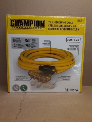 Champion Power Equipment 25 ft. 30 Amp 240-Volt Generator Power Cord ...