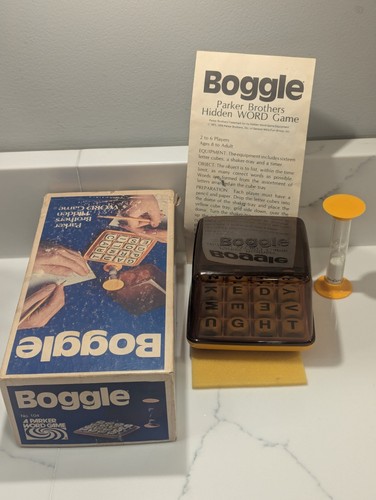 1976 Parker Brothers Boggle Game With Wooden Cubes-Timer and game ...