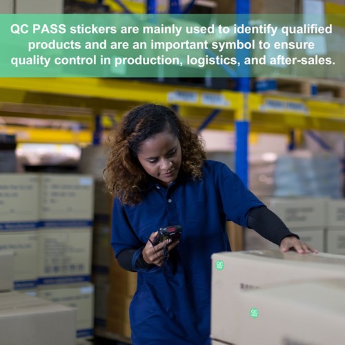 1024Pcs QC Pass Stickers, 0.4 Inch QC Approval Labels, White/Green | eBay
